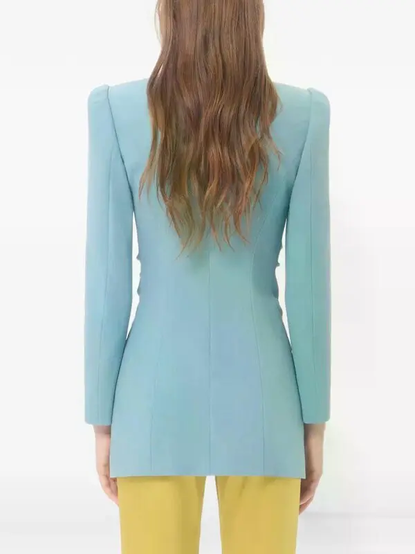 Valentino Garavani Crispy Light Wool Jacket With Bow Detail - Blue