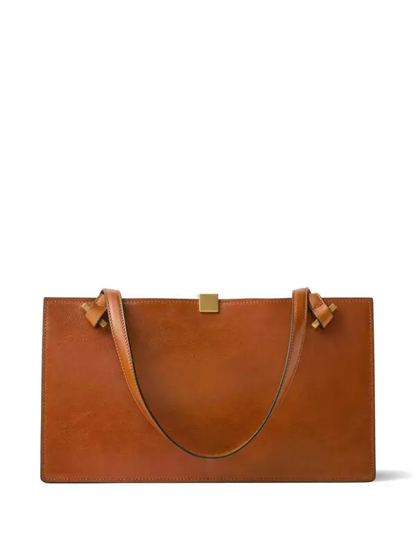Versace Severine Leather Tote Bag - Brown