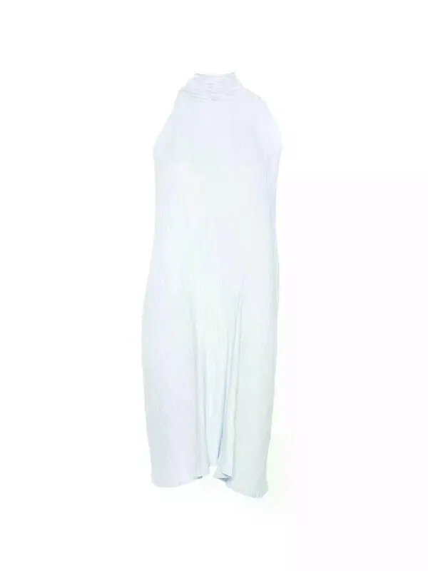 GONGDID DESIGN Pleated Halterneck Dress - Blue