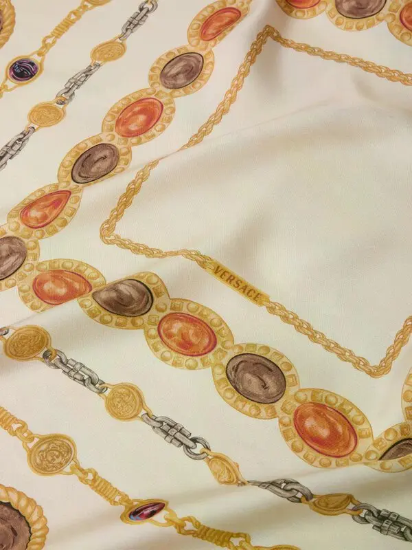 Versace Printed Silk Twill Scarf 90 Cm