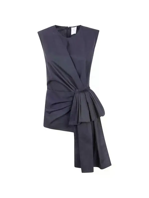 Mantū Draped Knot-detail Top - Black