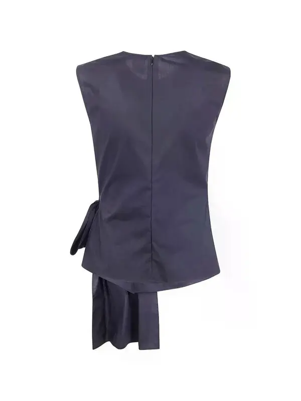 Mantū Draped Knot-detail Top - Black