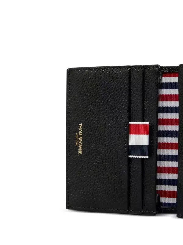 Thom Browne Pebble Grain Rwb Stripe Double Cardholder