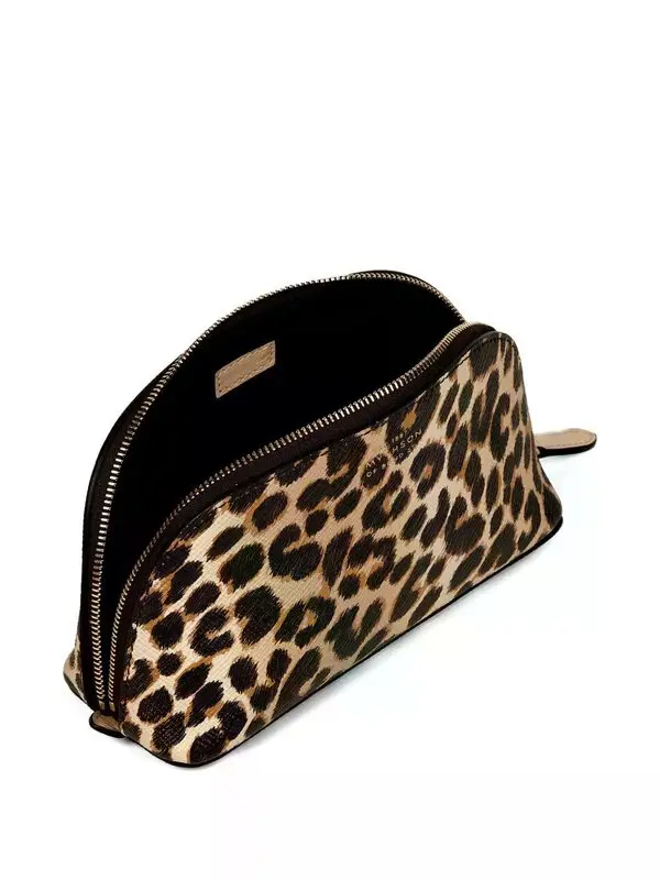 Smythson Leopard Print Makeup Bag