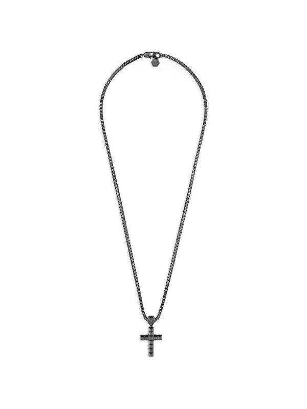 Philipp Plein Crucifix Pendant Necklace - Black