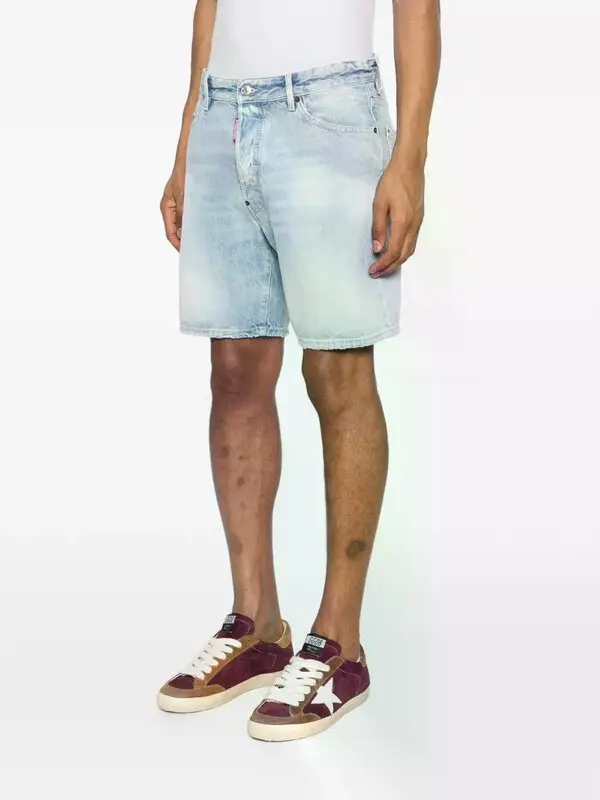 Dsquared2 Light Wash Distressed Denim Shorts