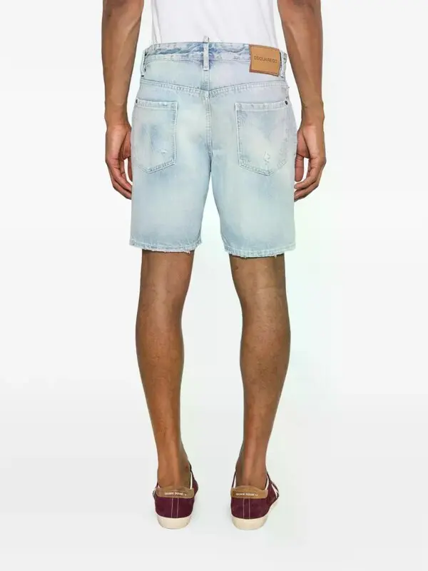 Dsquared2 Light Wash Distressed Denim Shorts