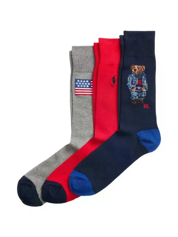 Polo Ralph Lauren Flag Bear Socks - Blue