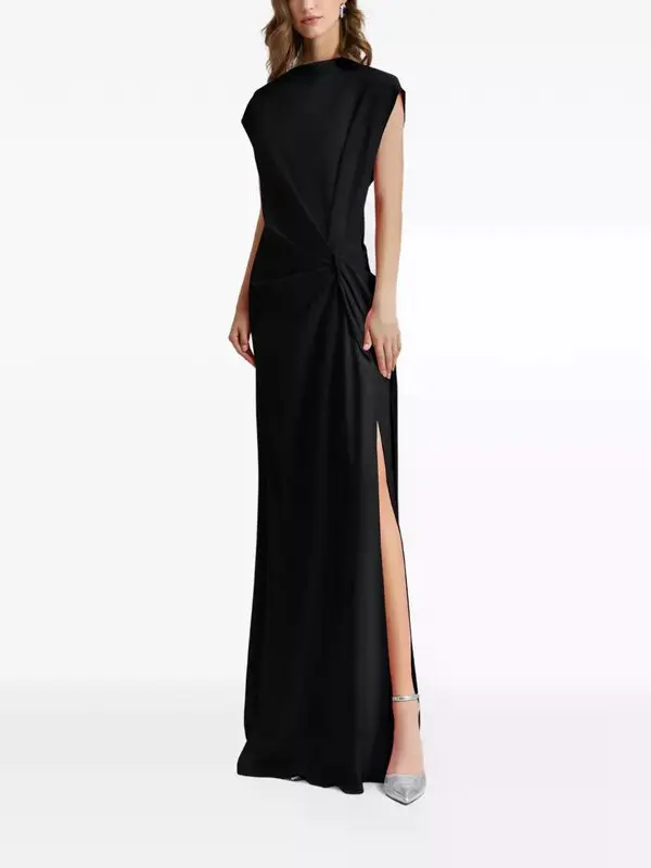 GEMY MAALOUF Loose-cut Draping Maxi Dress - Black