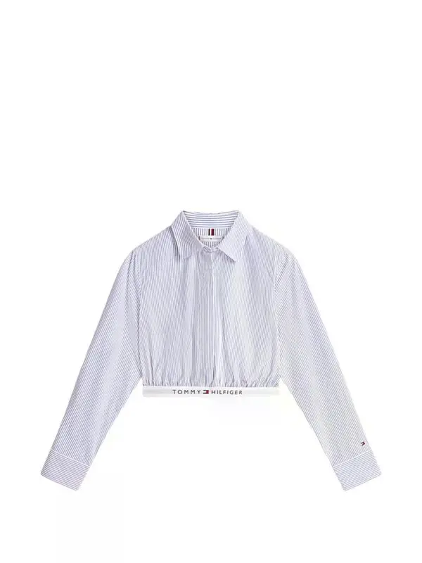 Tommy Hilfiger Striped Cropped Shirt - White