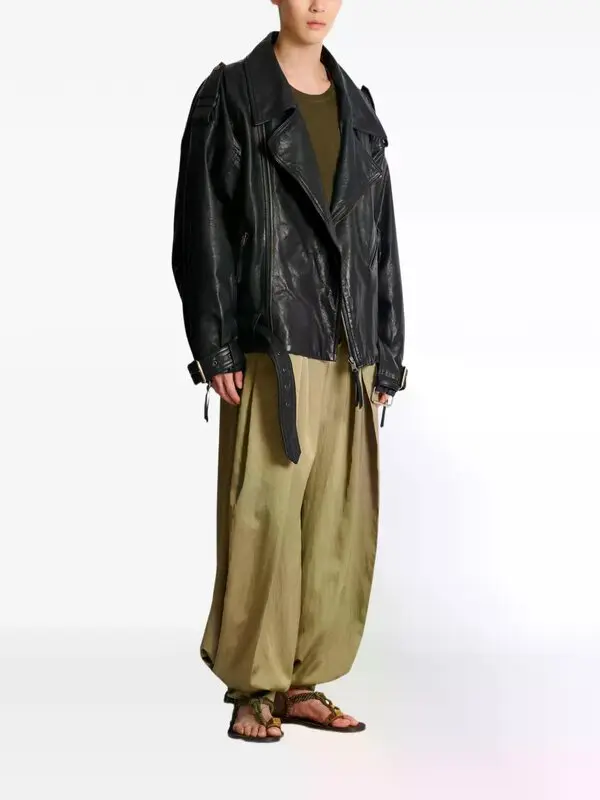 Balmain Asymmetrical-zip Leather Jacket