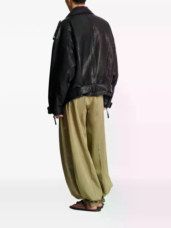 Balmain Asymmetrical-zip Leather Jacket