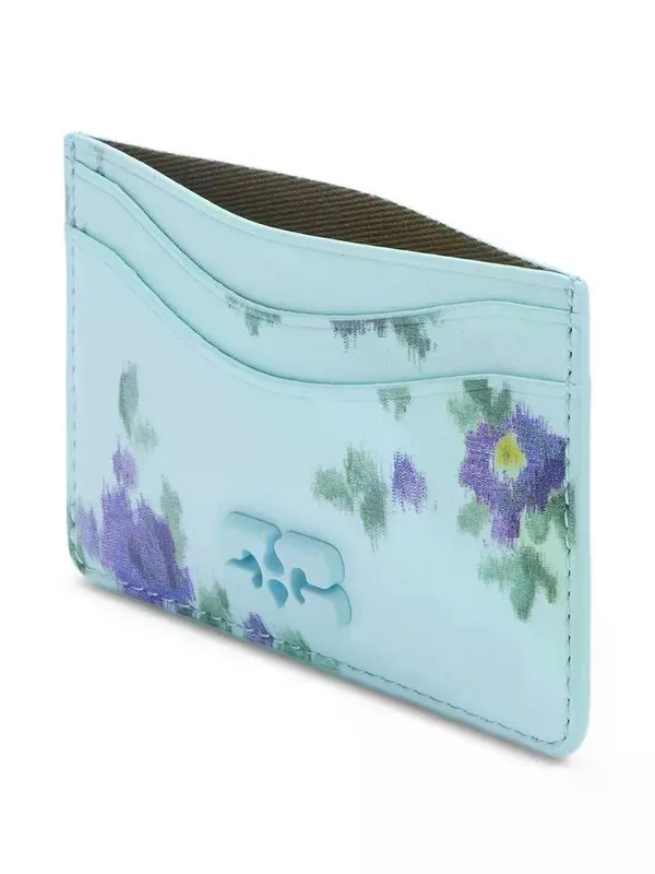 GANNI Floral Print Cardholder - Blue