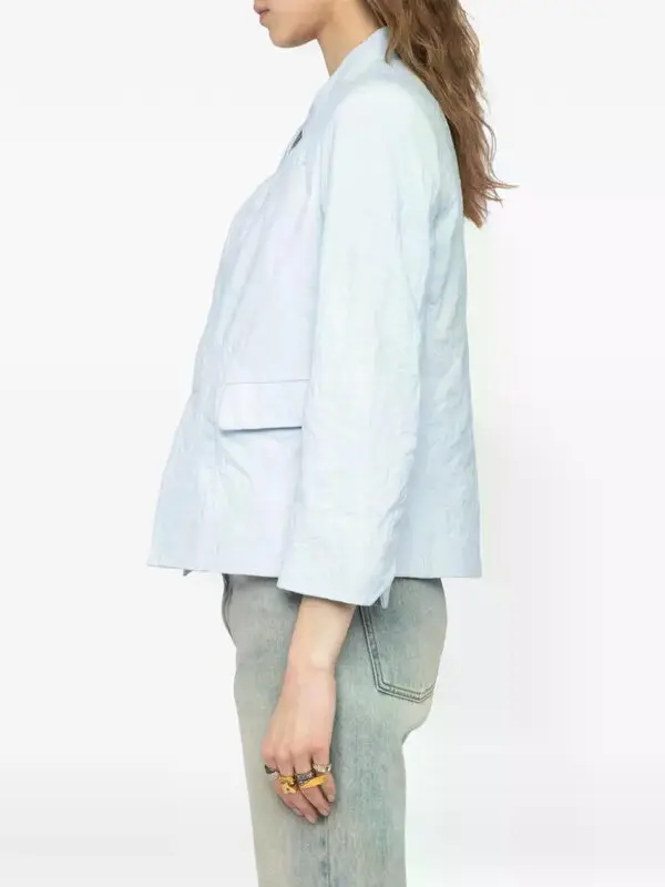 Zadig&Voltaire Veryn Creased Leather Blazer - Blue
