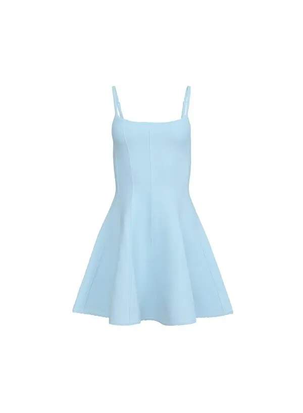 FLEUR DU MAL Flared Corset Dress - Light Sky