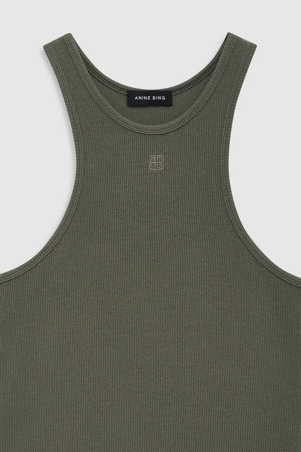 ANINE BING Cole Ribbed Tank - Sage