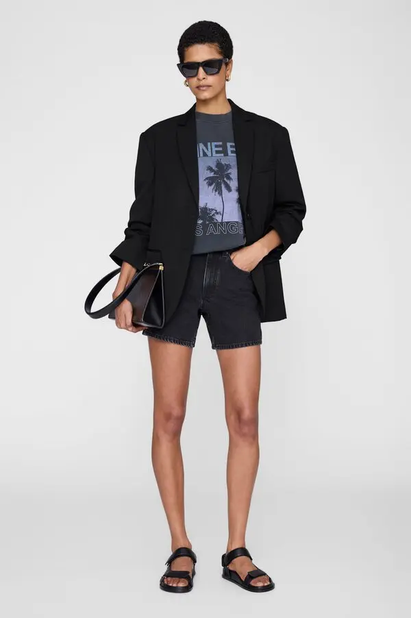 ANINE BING Miles Palms Graphic Sweatshirt - Washed Grey
