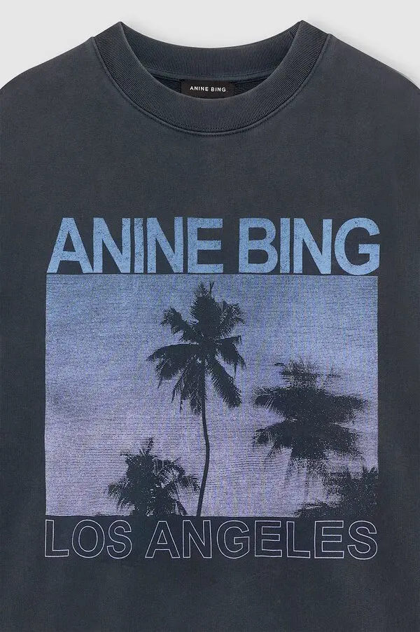 ANINE BING Miles Palms Graphic Sweatshirt - Washed Grey