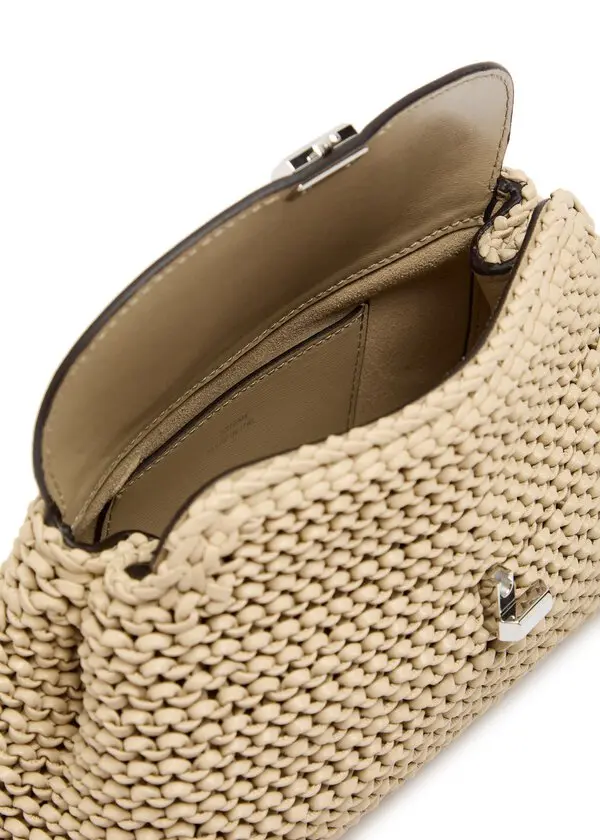 TOTEME T-lock Mini Woven Leather Clutch