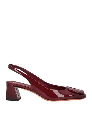 Santoni Leather Slingback Pumps - Red