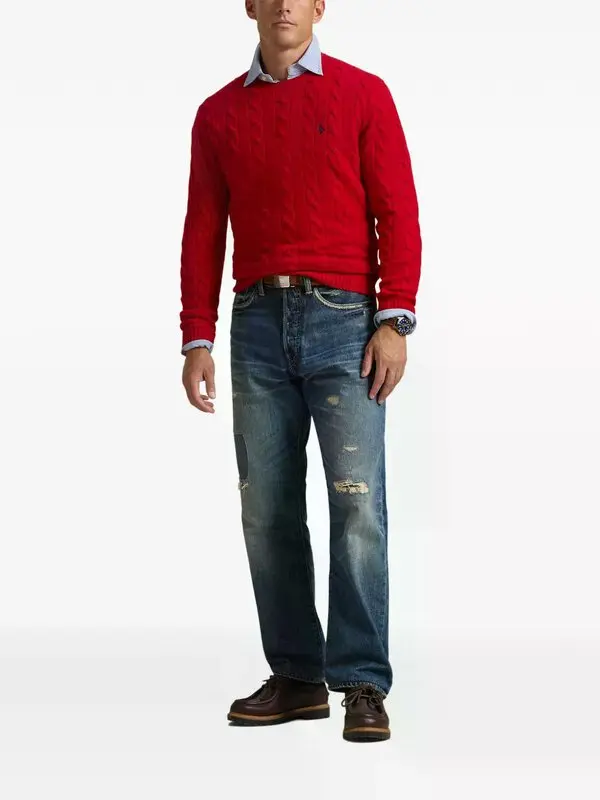Polo Ralph Lauren Cable-knit Crew-neck Sweater - Red
