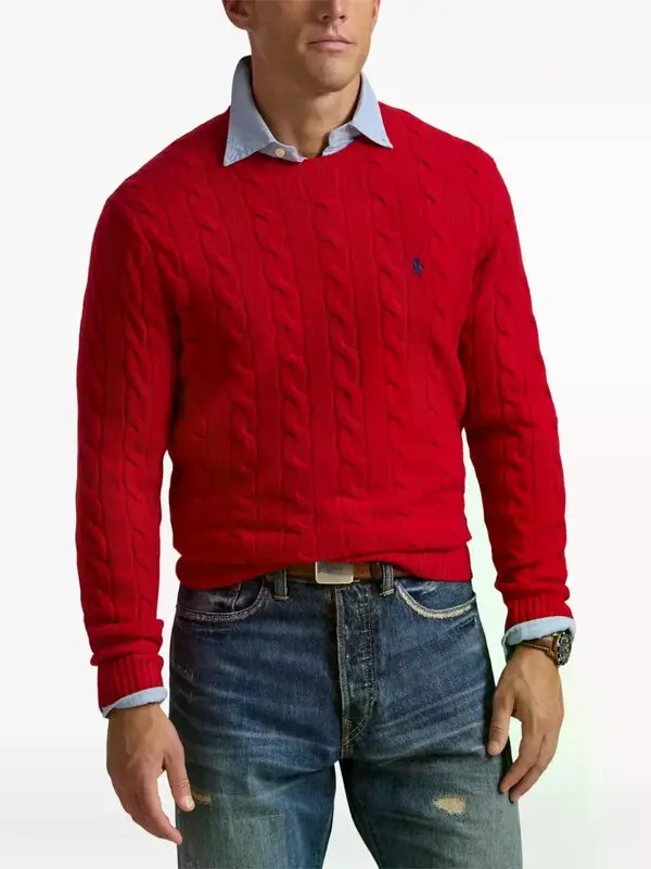 Polo Ralph Lauren Cable-knit Crew-neck Sweater - Red