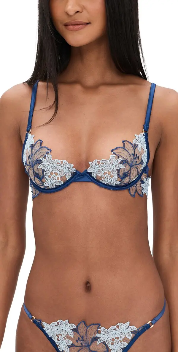 Bluebella Calantha Wired Bra - Navy Peony/ice Water Blue