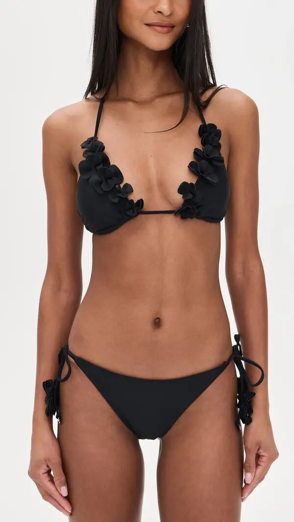 Ramy Brook Floral Nikoleta Bikini Top - Black