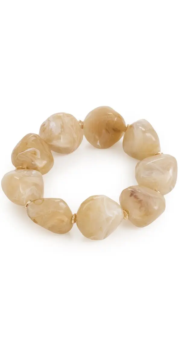 BY ADINA EDEN Neutral Stone Beaded Stretch Bracelet - Brown