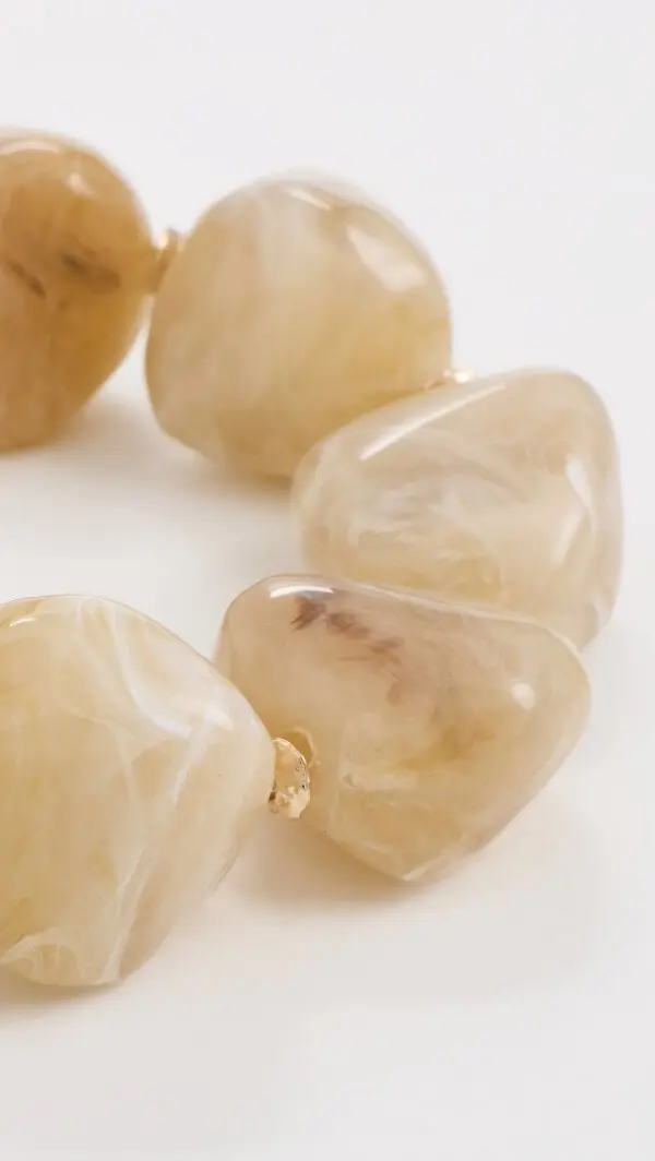 ADINA EDEN Neutral Stone Beaded Stretch Bracelet