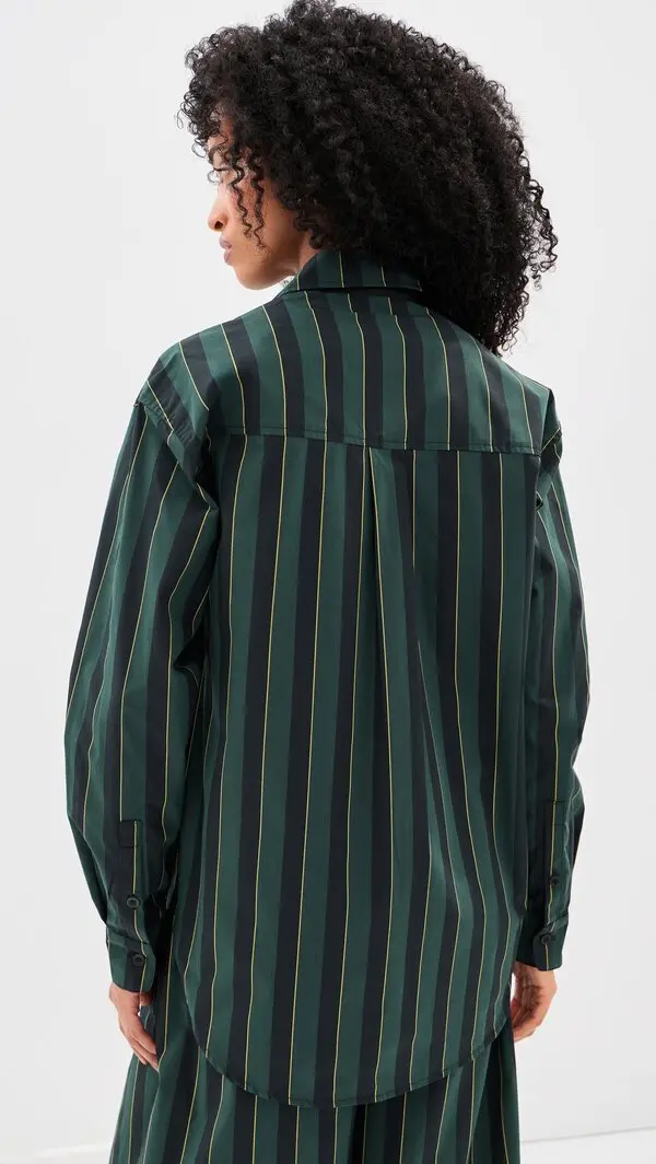 LE BOP Striped Button-down Shirt - Hunter Stripe