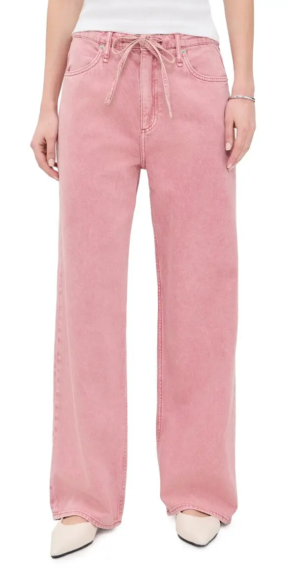 Rag & Bone Featherweight Phoebe Drawstring Jeans - Raspberry