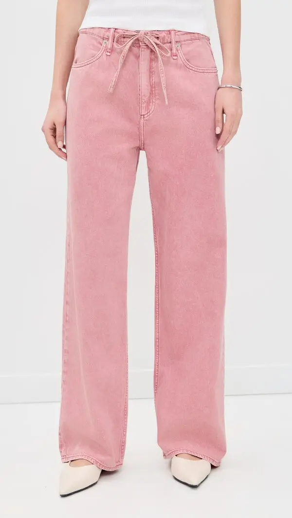 Rag & Bone Featherweight Phoebe Drawstring Jeans - Raspberry