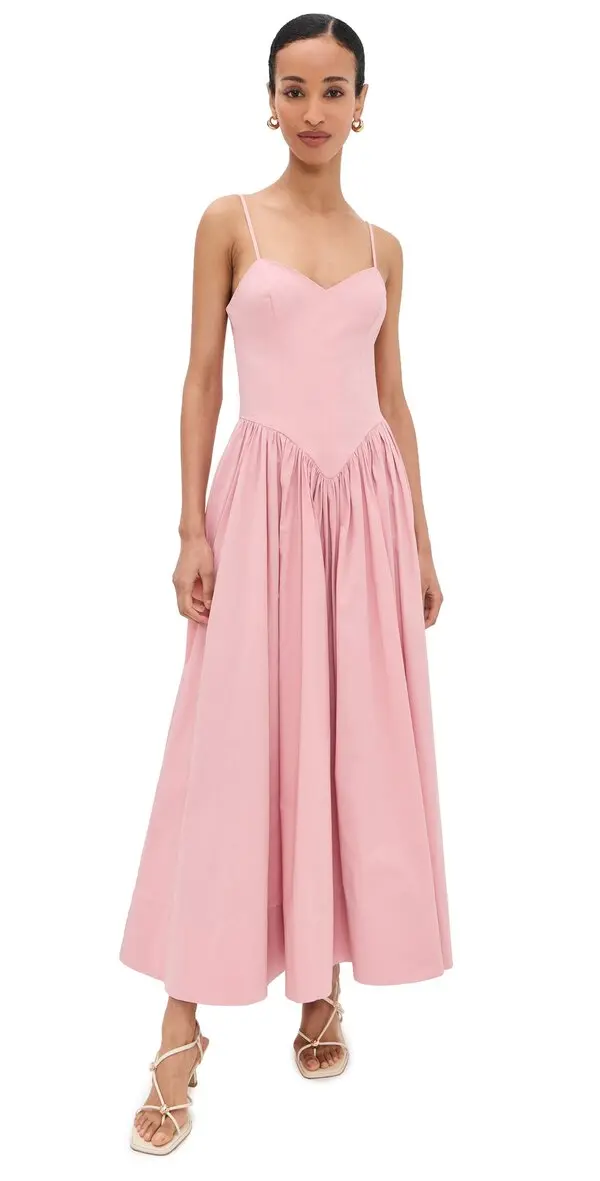 Hemant & Nandita Corseted Sweetheart Neck Maxi Dress - Pink