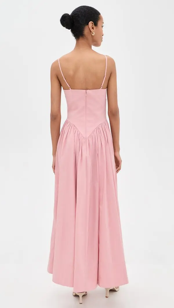 Hemant & Nandita Corseted Sweetheart Neck Maxi Dress - Pink