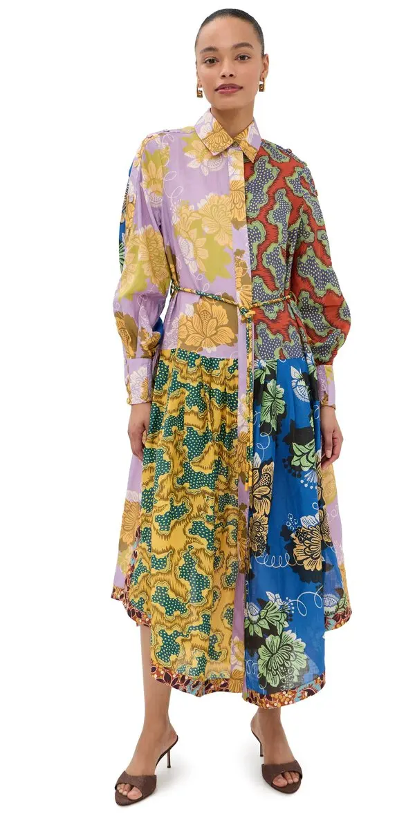 ALEMAIS Arnie Spliced Maxi Shirt Dress