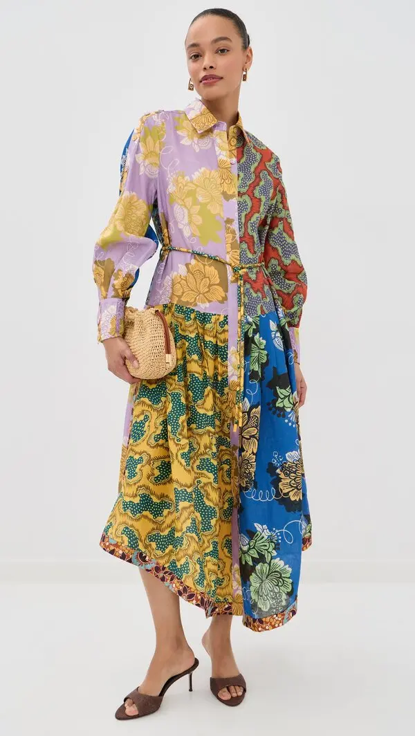 ALEMAIS Arnie Spliced Maxi Shirt Dress