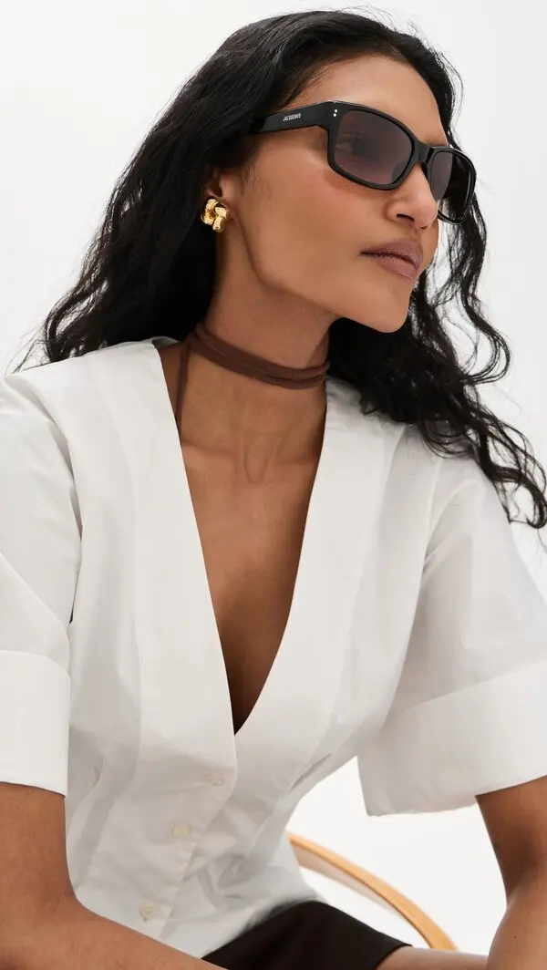 Jacquemus Square Frame Sunglasses - Black