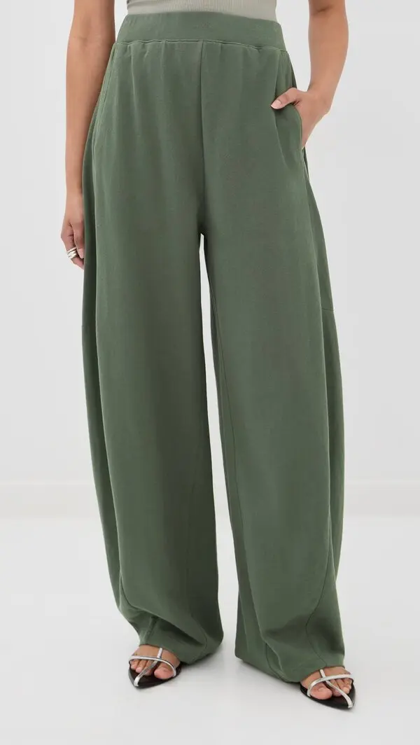 Tibi French Terry Sweatpants - Olive