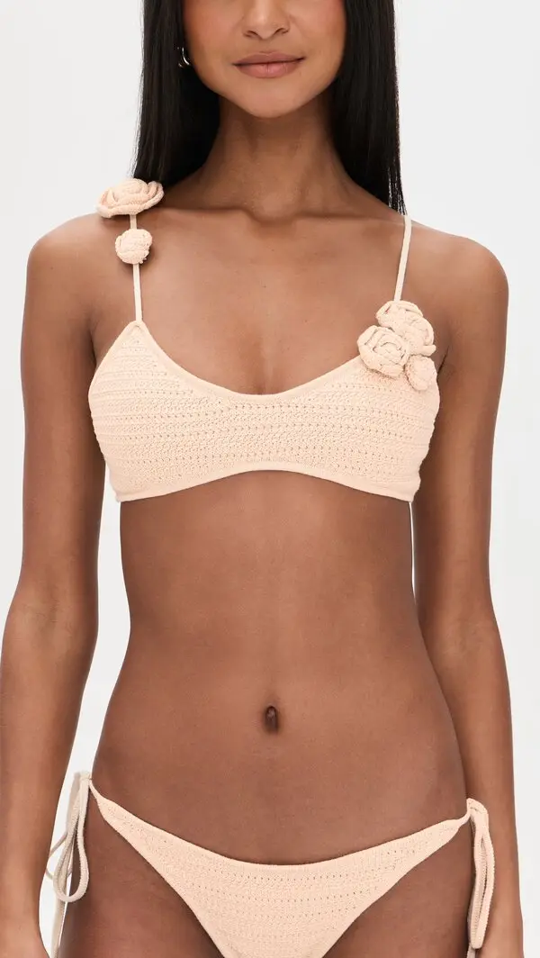 Devon Windsor Adrienne Crochet Bikini Top - Vanilla