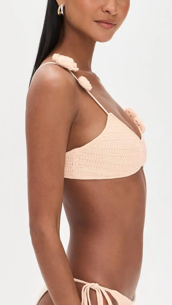Devon Windsor Adrienne Crochet Bikini Top - Vanilla