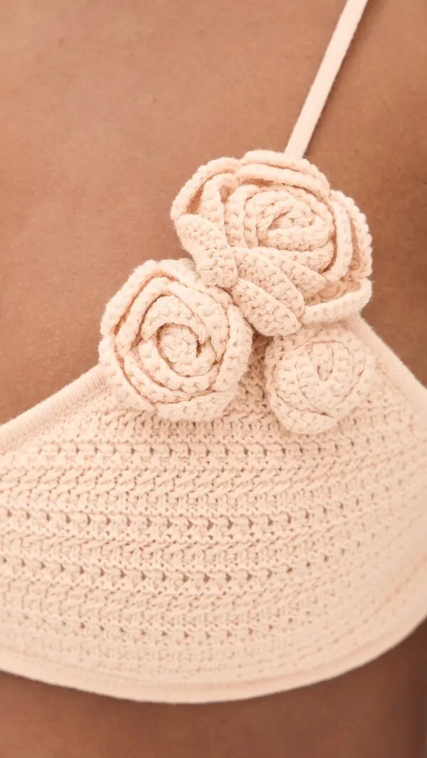 Devon Windsor Adrienne Crochet Bikini Top - Vanilla