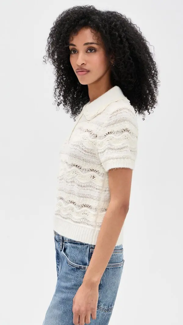 Line & Dot Risi Sweater Textured Knit Polo