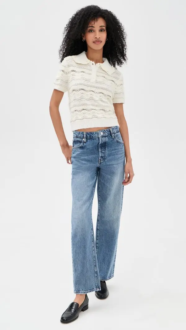 Line & Dot Risi Sweater Textured Knit Polo