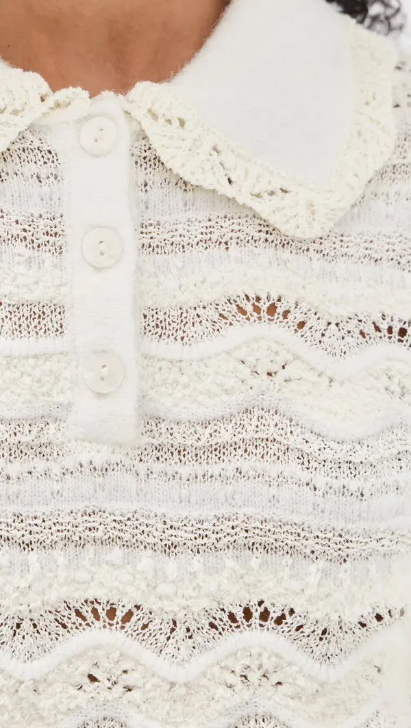 Line & Dot Risi Sweater Textured Knit Polo