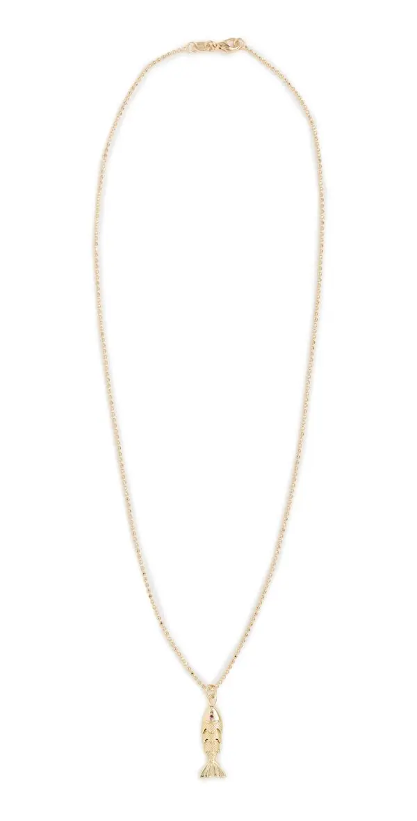Alexa Leigh Fish Pendant Necklace - Yellow Gold