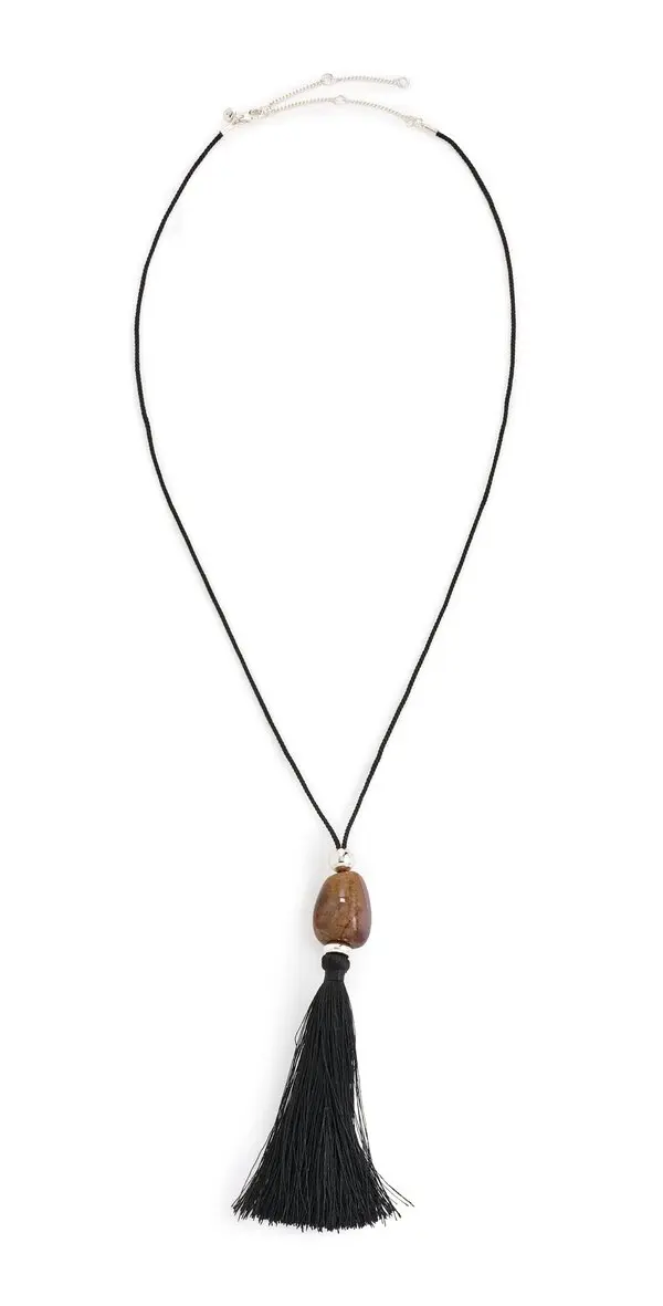 Madewell Semiprecious Stone Tassel Necklace - True Black