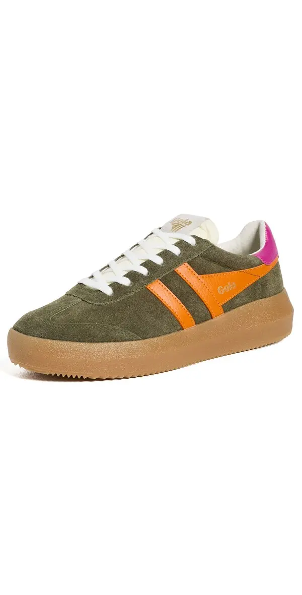 Gola Athena Sneakers - Khaki/clementine/fuchsia