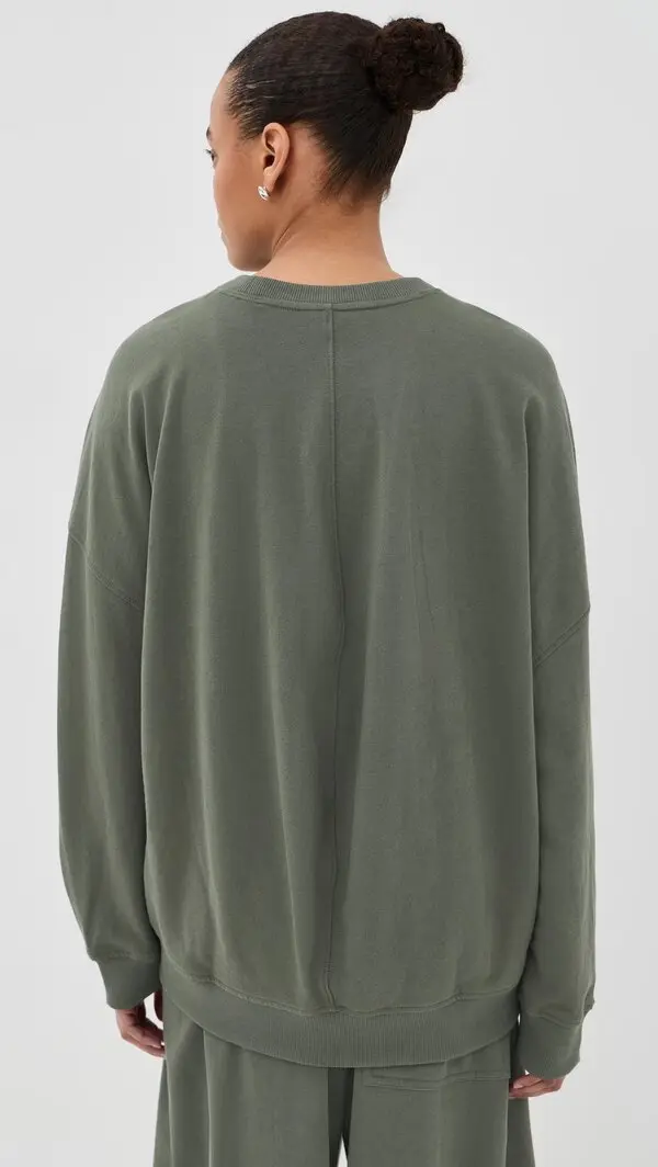 Tibi Lightweight French Terry Sweatshirt - Olive