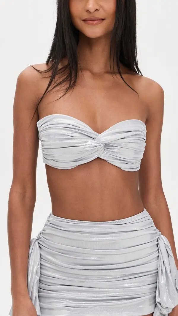 Norma Kamali Johnny D Top - Silver